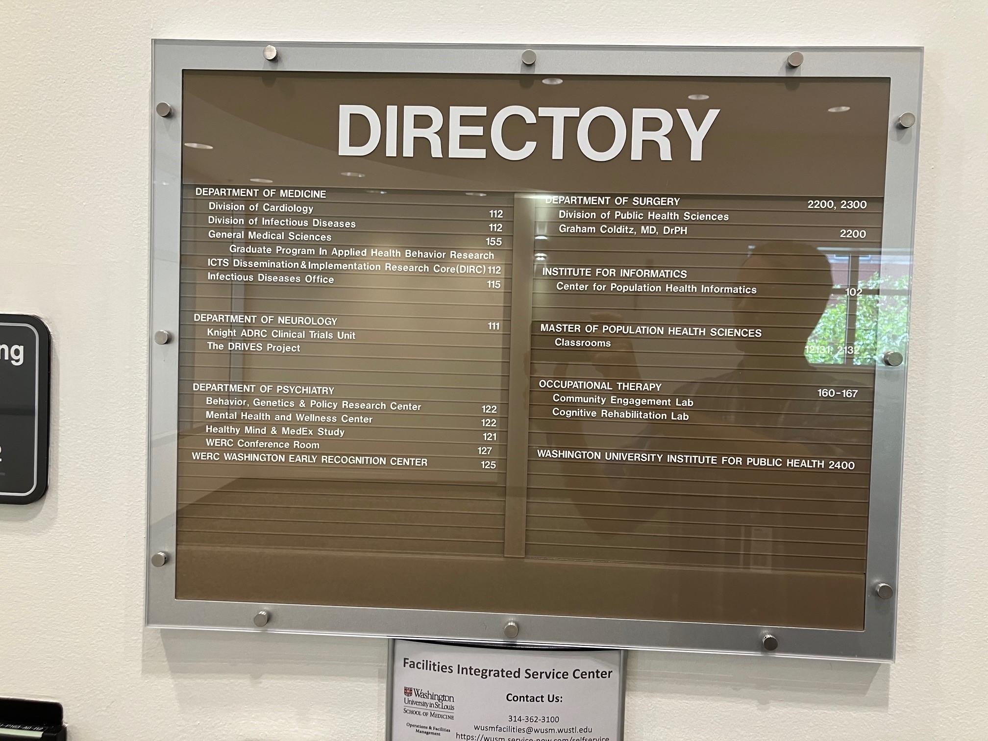 WUSM Departmental Signage Planning | Operations & Facilities Management ...